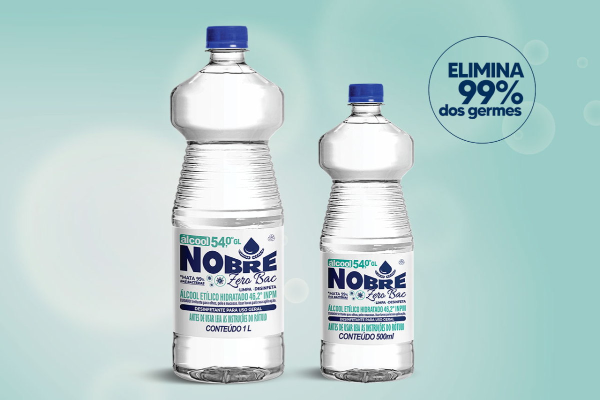 Lançamento: Álcool Nobre Zero Bac - Eficácia e Proteção, Mais que Limpo ...